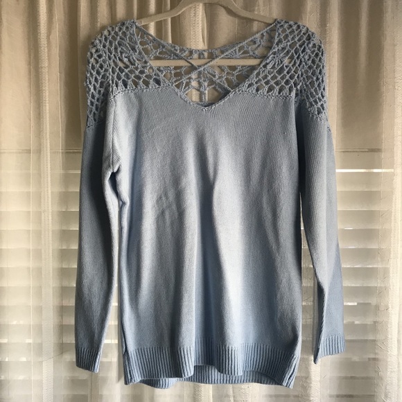 VENUS | Sweaters | Venus Baby Blue Crisscross Sweater | Poshmark